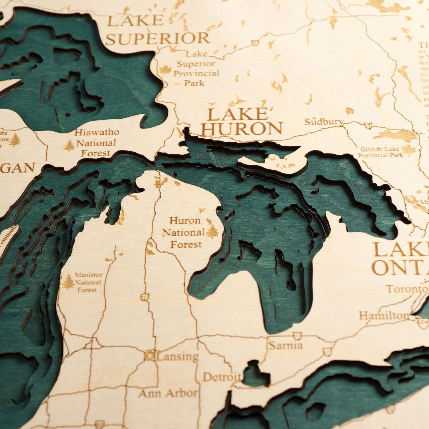 Landkarte vom Starnberger See | 3D Wandbild aus Holz von Cutting Broth ...